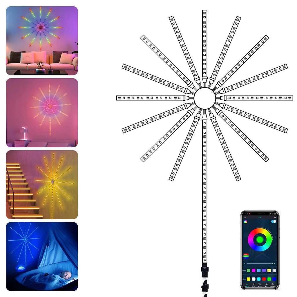 Rotating Fireworks Lamp New LED Colored Lamp with Colorful Strobe Light ...