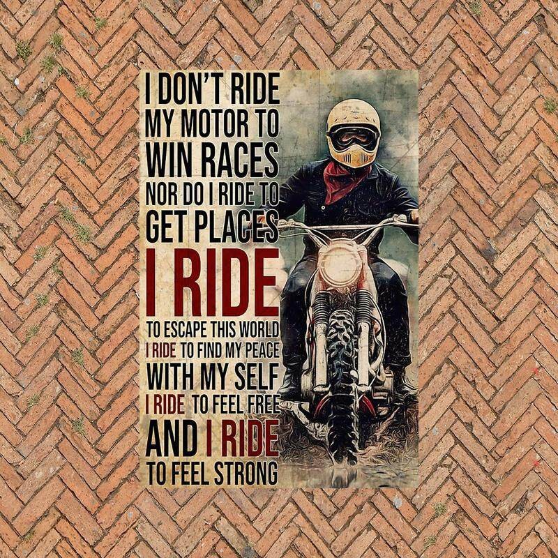 Racing Retro Motorcycle Poster Off-Road Race Begins I Ride ...