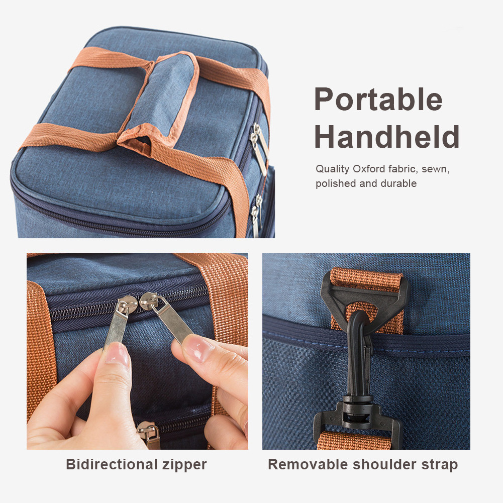 13L Expandable Food Bag Dual Compartments Insulated Lunch Bag for Camping Picnic [avene.ph ...