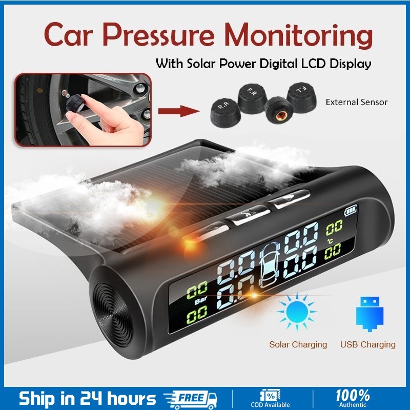 TPMS Car Tire Pressure Alarm Monitor System Internal Display Temperature Pressure Warning Sensor ...