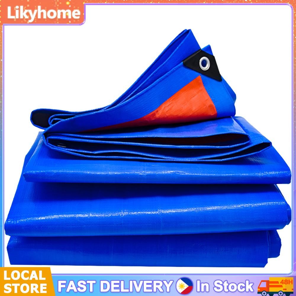 2x2/3/4M Heavy Duty Poly Tarp Waterproof Heavy Duty Blue Tarps Multi ...
