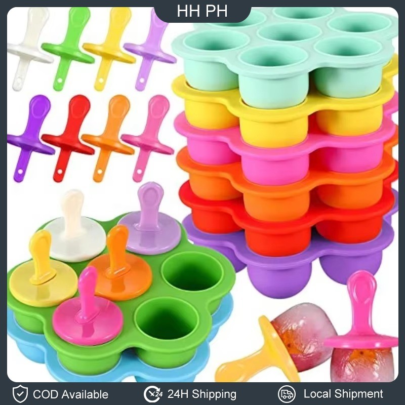 7 Holes Popsicle Molds Breastmilk Ice Drop Maker Molds Silicone Rubber ...