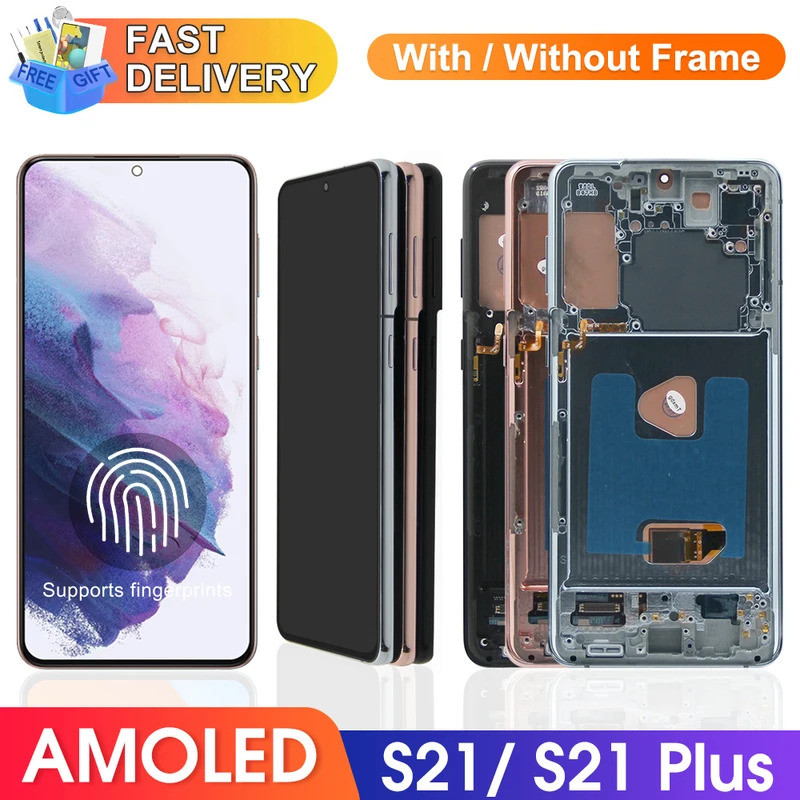 S21+ Screen with Fingerprint for Samsung Galaxy S21 Plus G996B Display ...