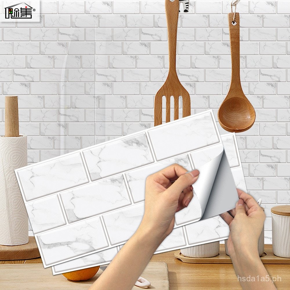 AMJ Simple Nordic Style Bedroom Decorative Items White Marble Tile Wall ...