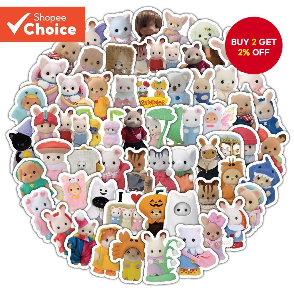 103PCS Calico Critters Stickers - Waterproof Vinyl Decals for Helmet ...
