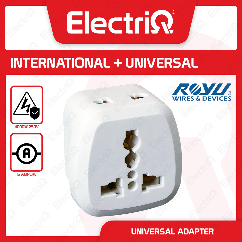 Electriq | Royu Universal Adapter (International + Universal Outlets ...