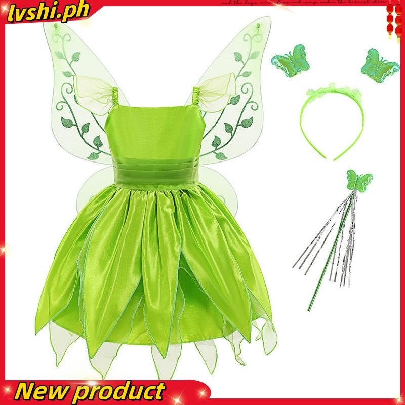 Girls Tinker Bell Costume Halloween Costume for Kids Green Tinkerbell ...