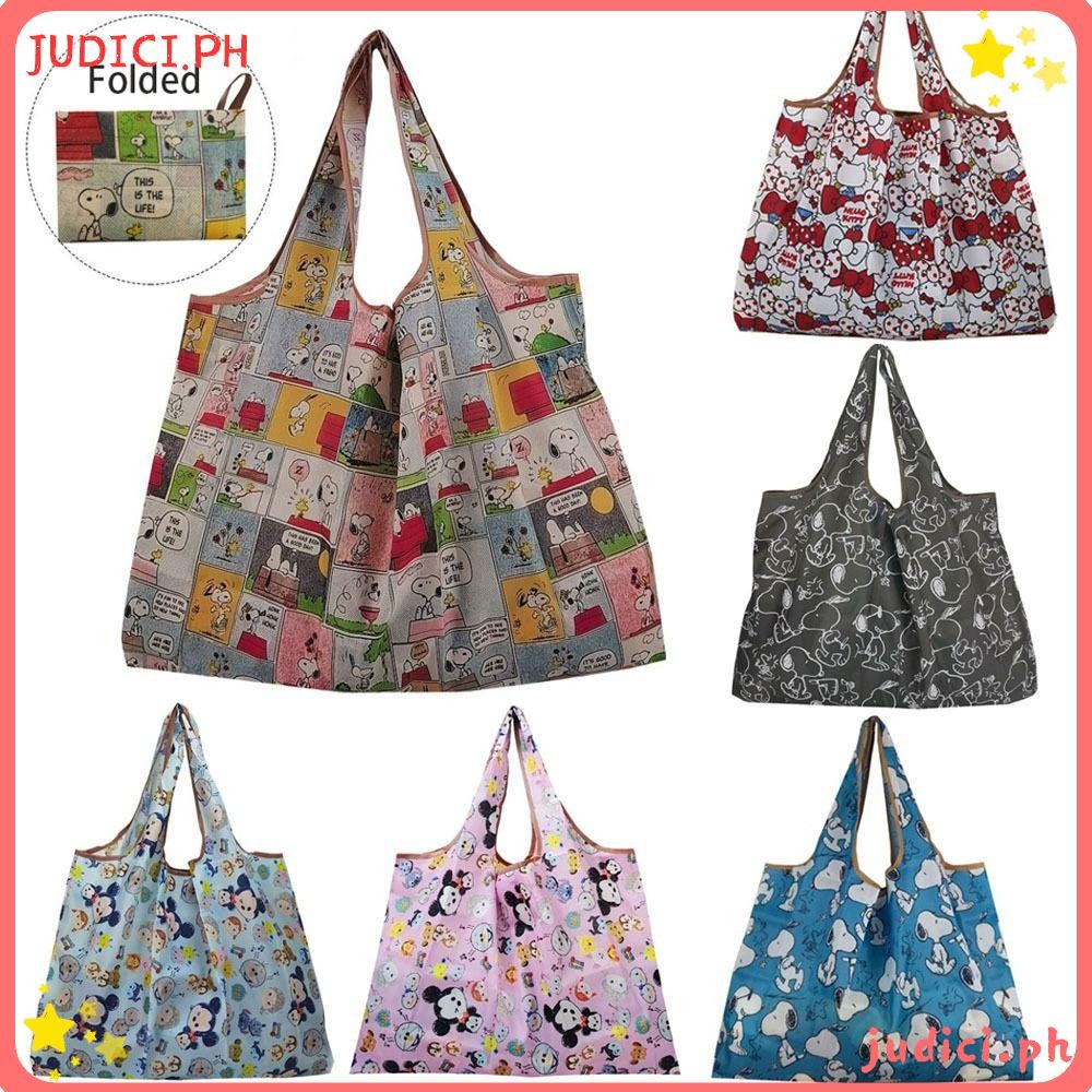 JUDICI Cartoon Foldable Bag, Dog Cat Printed Storage Portable Handbag ...