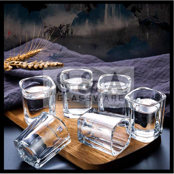 [12PCS or 6PCS] 60ML High Quality Square Type Thick and Crystal Clear ...
