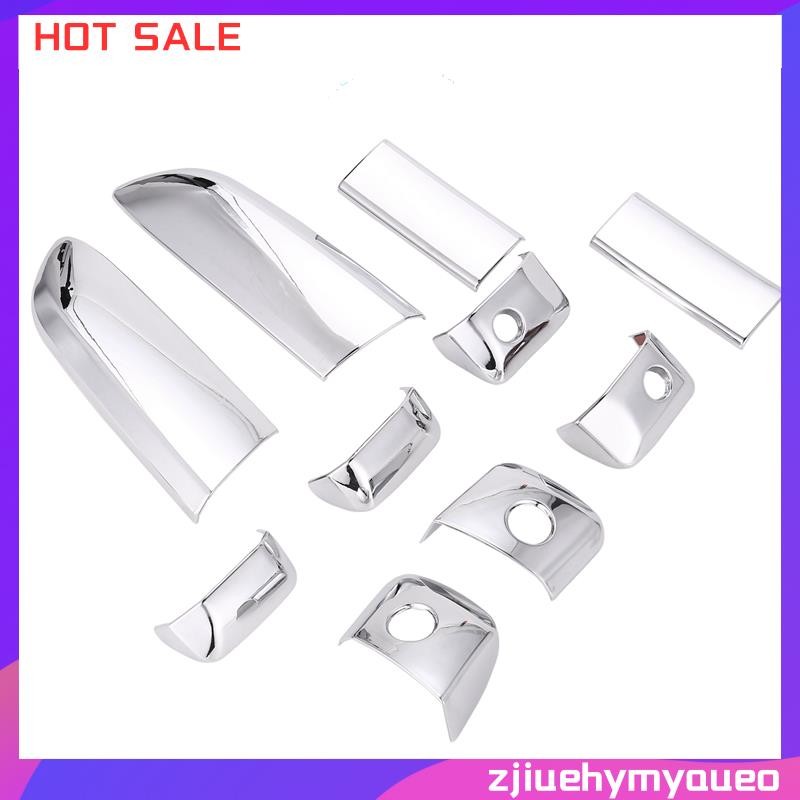 10Pcs/Set Car ABS Chrome Door Handle Bowl Insert Frame Overlay Panel ...