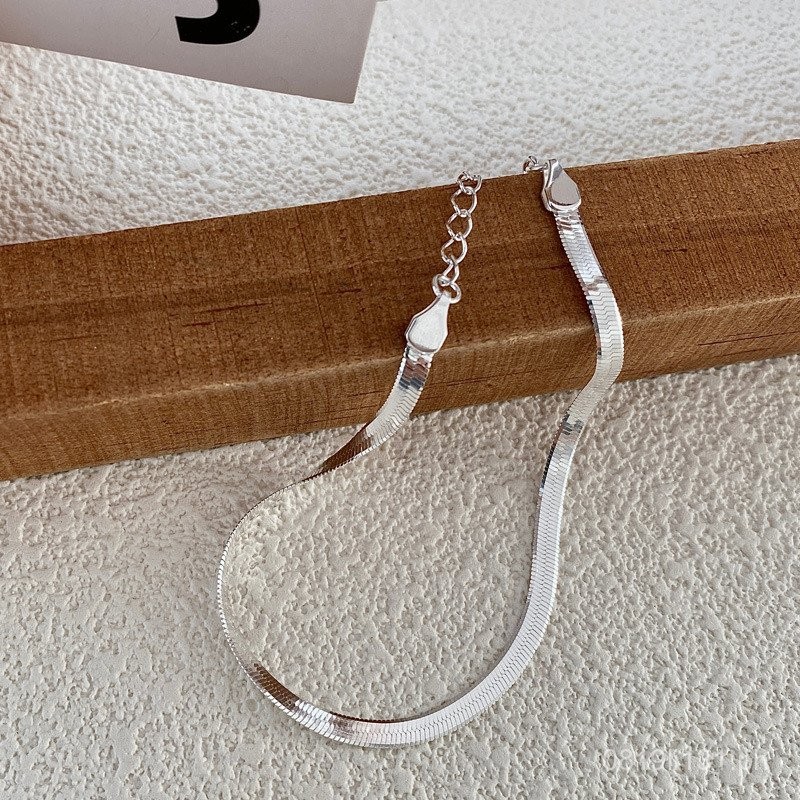 Pure Silver Simple Fresh Bracelet Minimalist Style INS Women's Snake ...