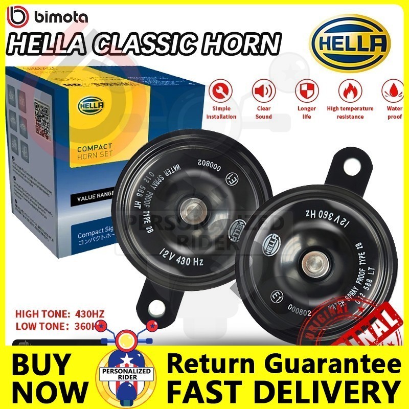 Hella Classic Horn Original Set For Motorcycle And Car Super Loud 360Hz ...