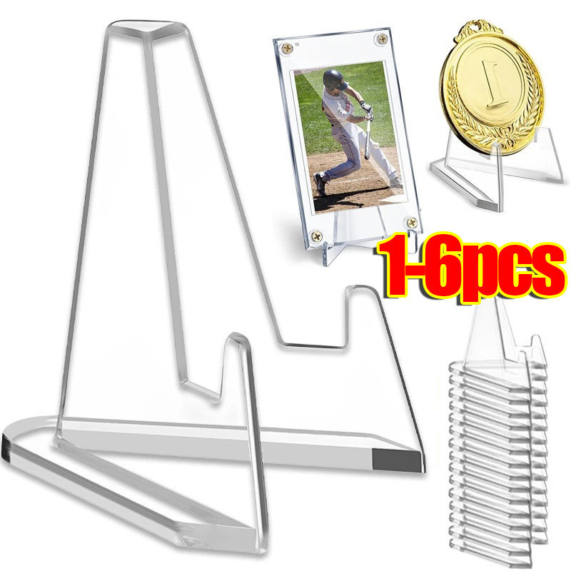 Triangle Display Stand / Plastic Picture Photos Frame Storage Rack ...