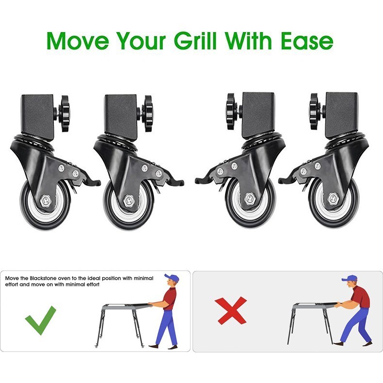 Reliable Locking Mechanism Wheels for Blackstone Griddle 2 Grill Wheels ...