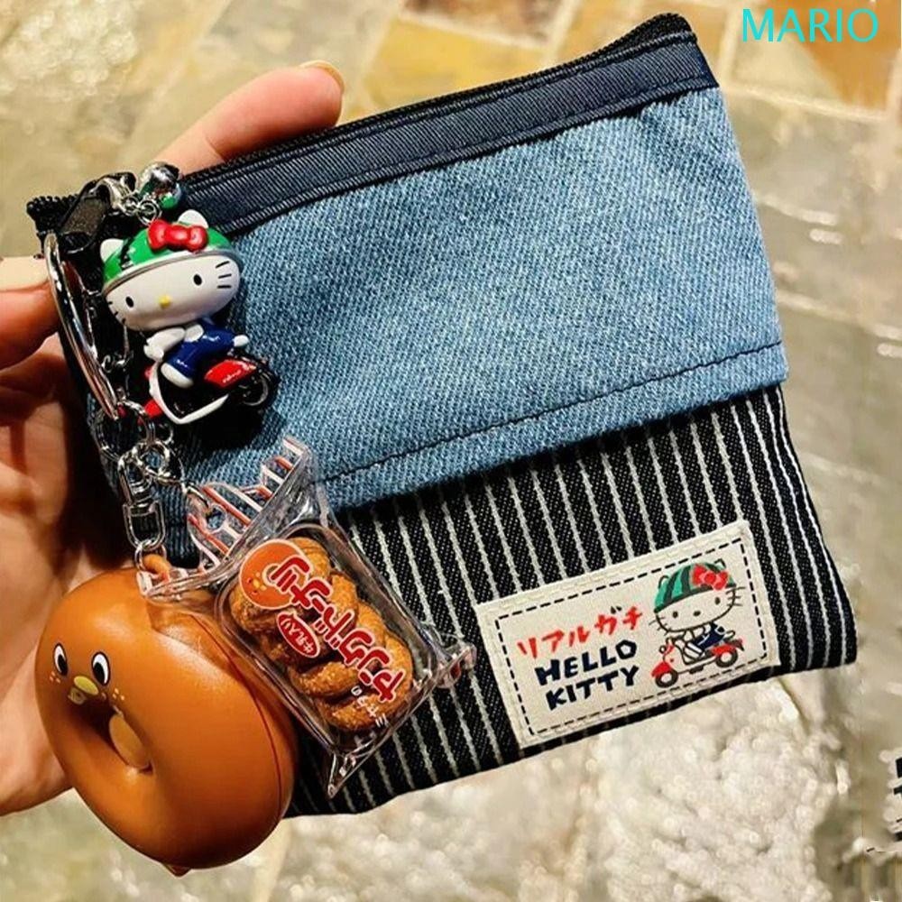 MARIO Kitty Coin Purse Wallet, Zipper KT Cat Stripe Purse Bag, Creative ...