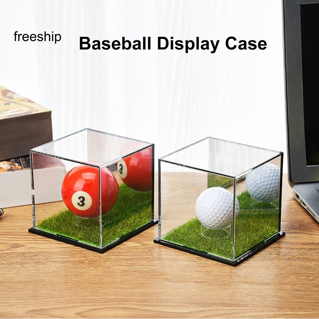 FON-Baseball Display Case UV Protected Acrylic Clear Square Ball Holder ...