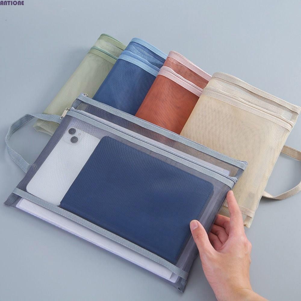 ANTIONE Mesh Zipper Pouch, A4 Subject Test Paper Files Bag, Document ...