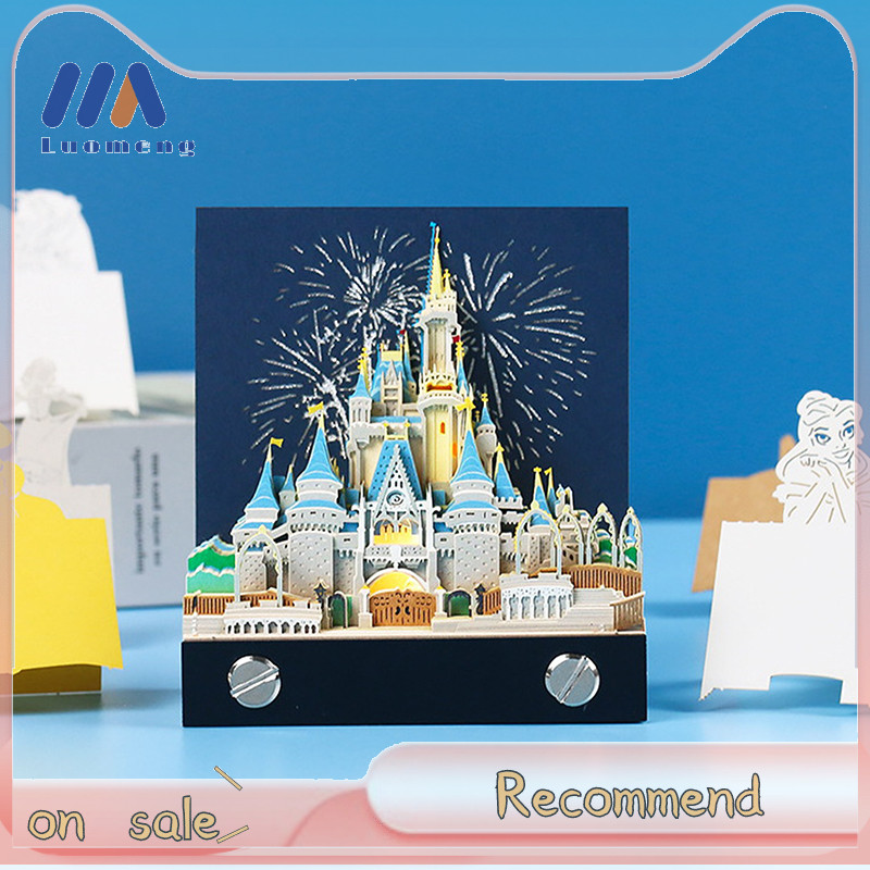 LuoMeng Castle Desk Calendar With LED Lights 2025 Calendar Memo Pad ...