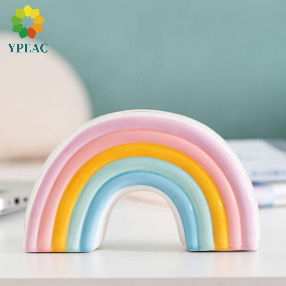 YPEAC Rainbow Piggy Bank, Ceramic Mini Rainbow Savings Can, Creative ...