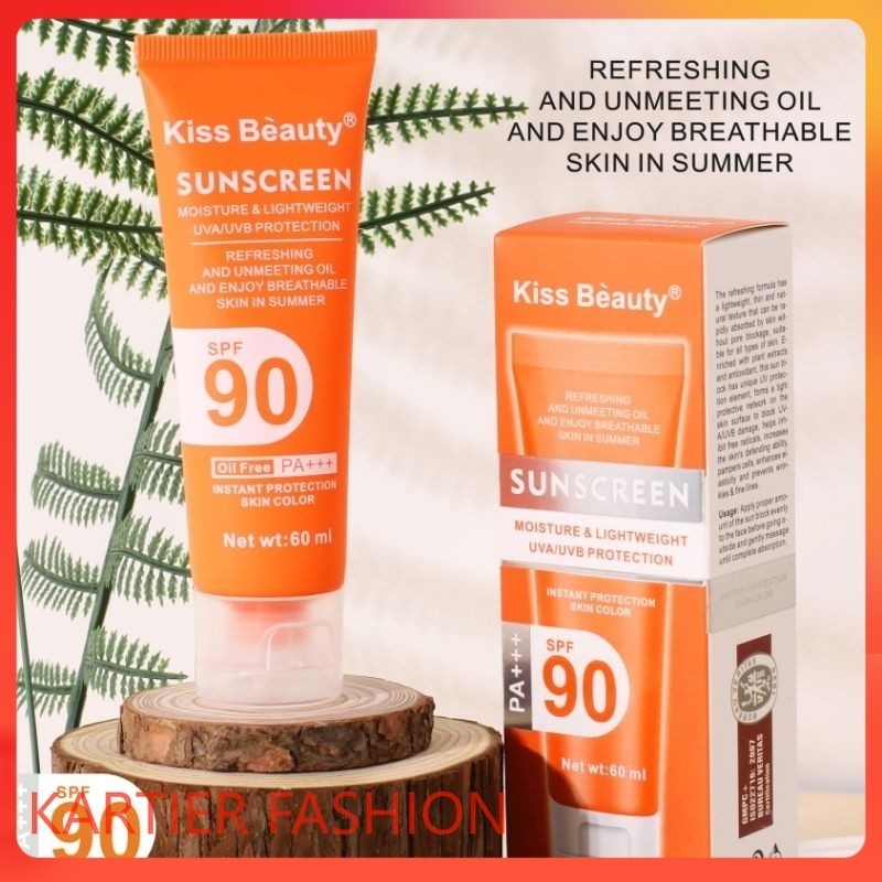 Kiss Beauty SPF 90+ Skin Care Sunscreen Cream Waterproof Lasting | Shopee Philippines