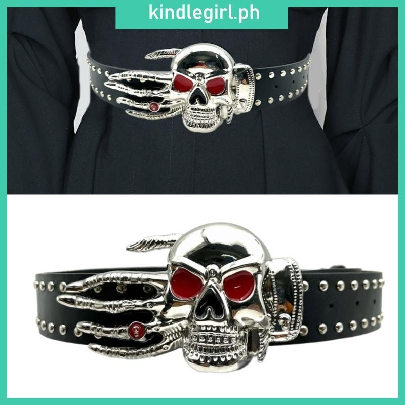 KING Gothic Waist Belts for Jeans Studded Belt for Punk Girls Street ...