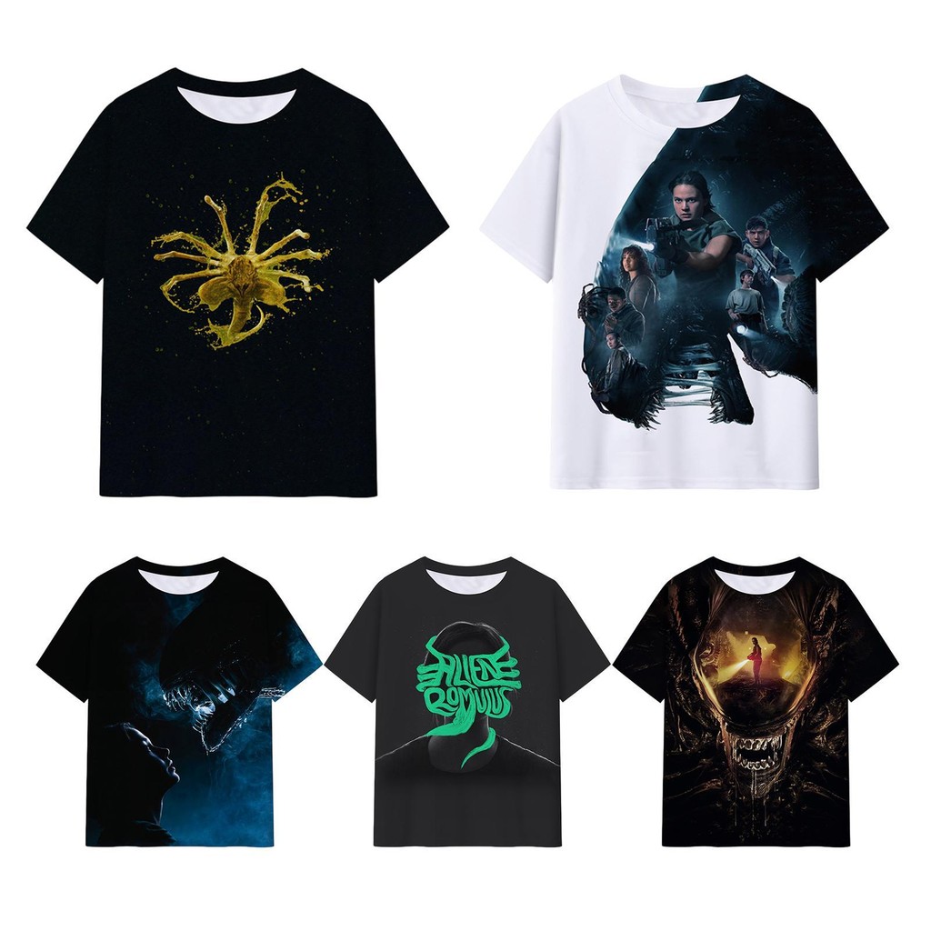Alien Romulus Commemorative Xenomorph 2024 Movie Poster Space T-Shirt ...