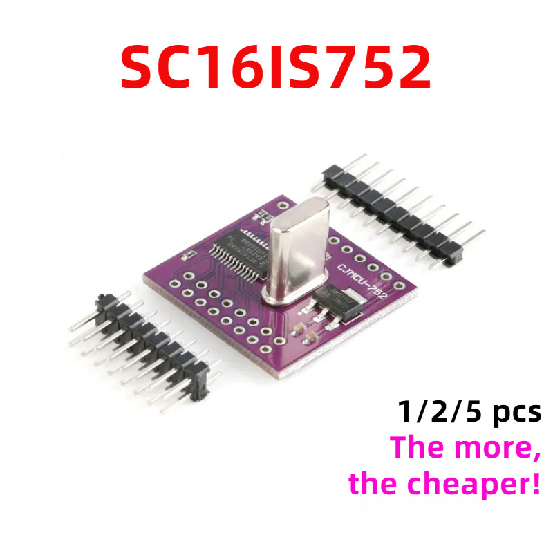 5pcs/1pc SC16IS752 I2C/SPI Bus Interface to Dual Channel UART ...