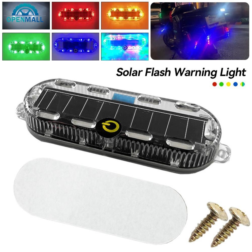 OPENMALL 1Pc Solar Power Mortorcycle Car LED Warning Light Night Ride ...