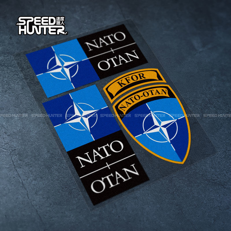 Nato NATO OTAN NATO OTAN NATO OTAN TATO OTAN Flag Military Label Car ...