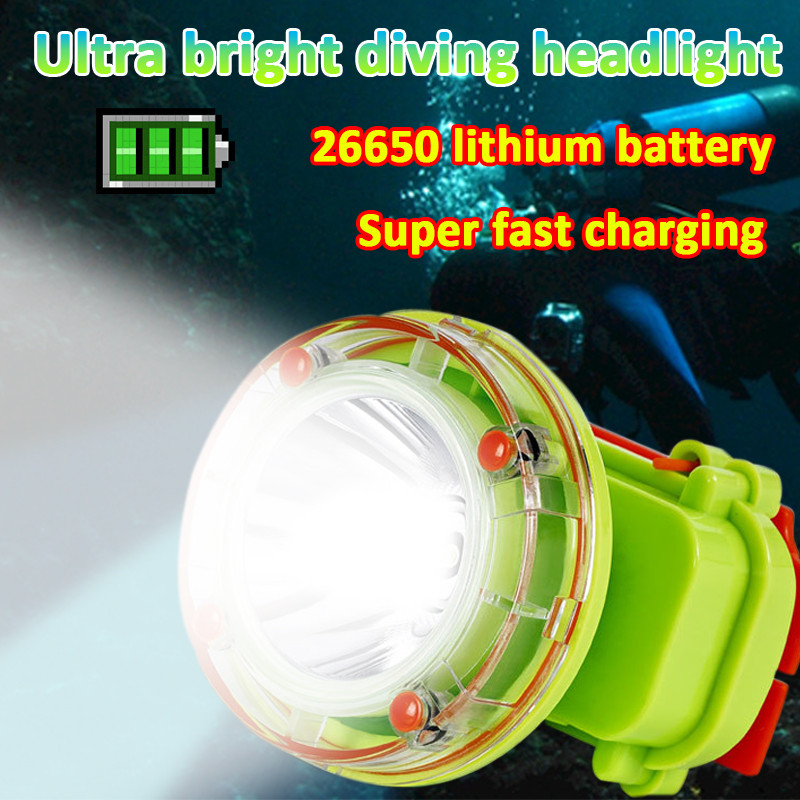 Super Light Diving Headlight Rechargeable Professional Flashlight ...