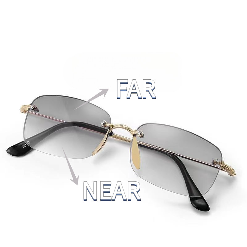 Light Grey Lens outdoor Double vista bifocal Reading Glasses Multifocal ...