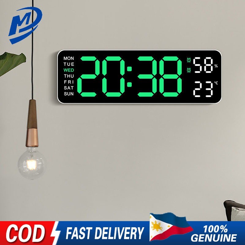 2024 Digital Wall Clocks LED Alarm Clock Large Display Table Clock Wall ...