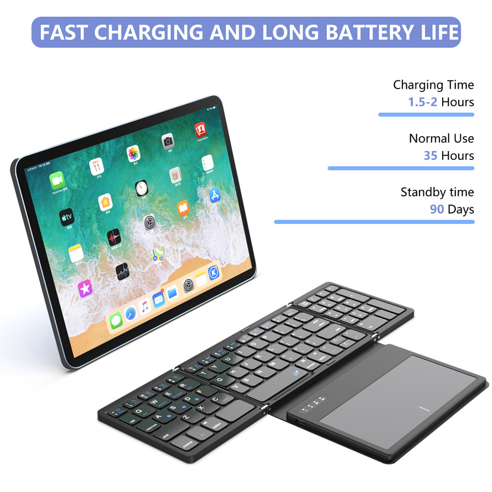 Jomaa Portable Bluetooth Foldable Keyboard for Tablet Phone Laptop ...