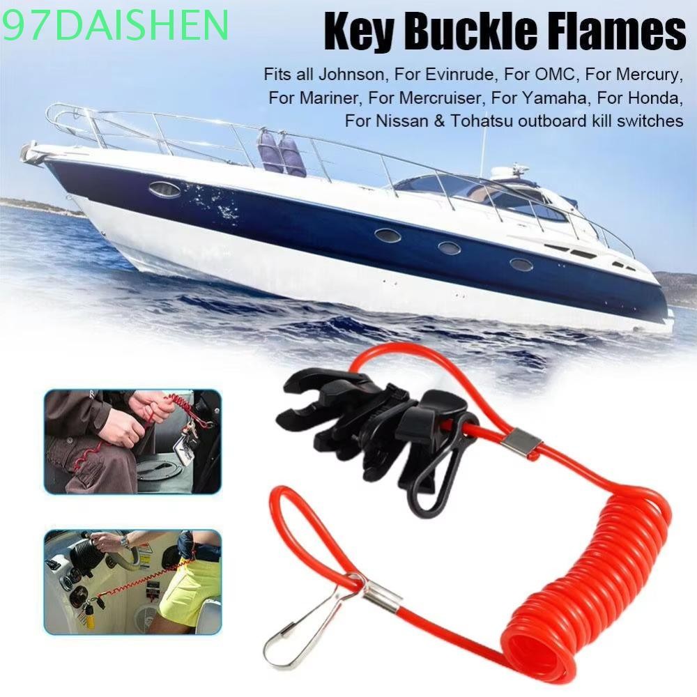 DAISHEN Boat Safety Lanyard Kill Switch, Red Stretchable Kill Switch ...