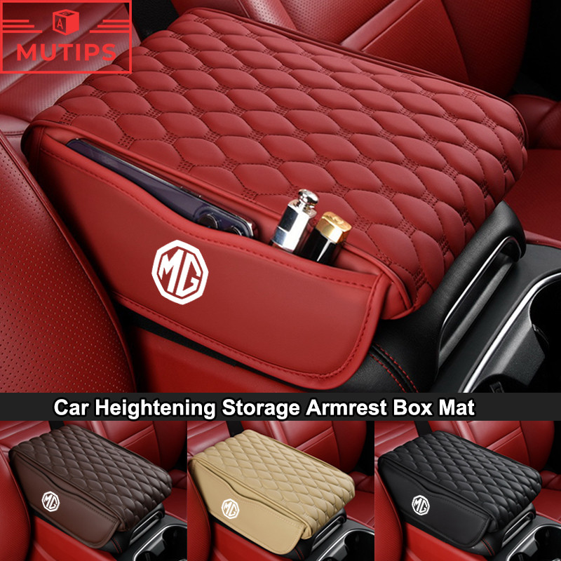 MG Car Armrest Box Mat Car Storage Box Leather Armrest Cushion Pad For HS ZS EP MG5 MG3 MG4 EV 4 ...