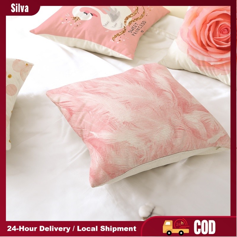 Pink Series Decorative Throw Pillow Case Cushion Cover with Zipper 18 x ...