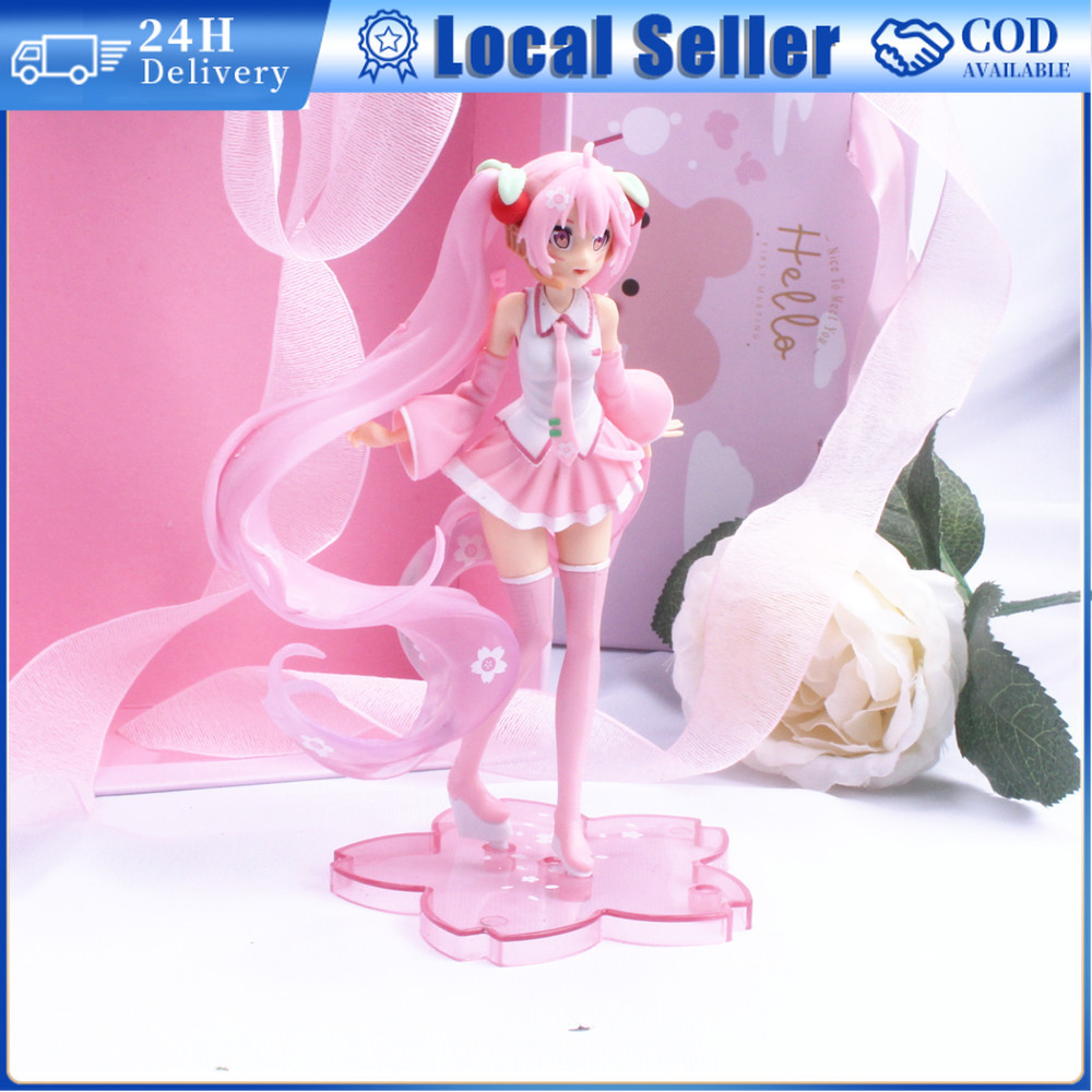 18cm Pink Hatsune Miku Figure Japan Anime Virtual Idol Singer Pink ...