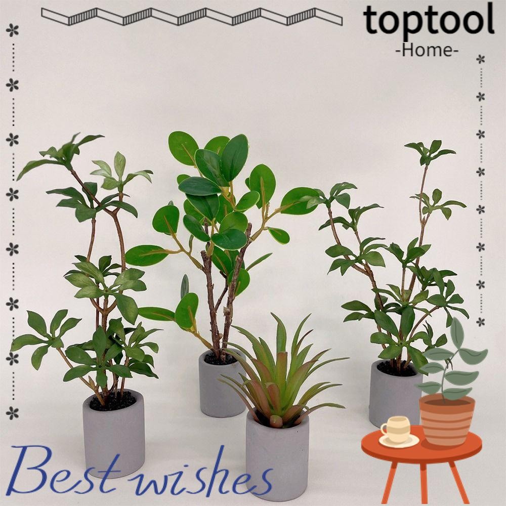 TOPTOOL Dollhouse Plant Bonsai, 1/6 Green Miniature Potted Plants ...
