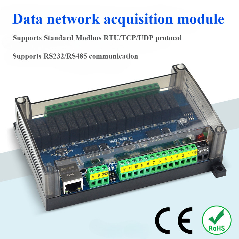 Data network acquisition module RJ45 RS232/485 Remote control Modbus TCP/RTU protocol network ...