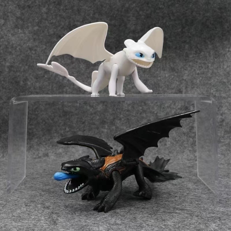 How to Train Your Dragon Action Figure Night Fury Light Fury Toothless ...