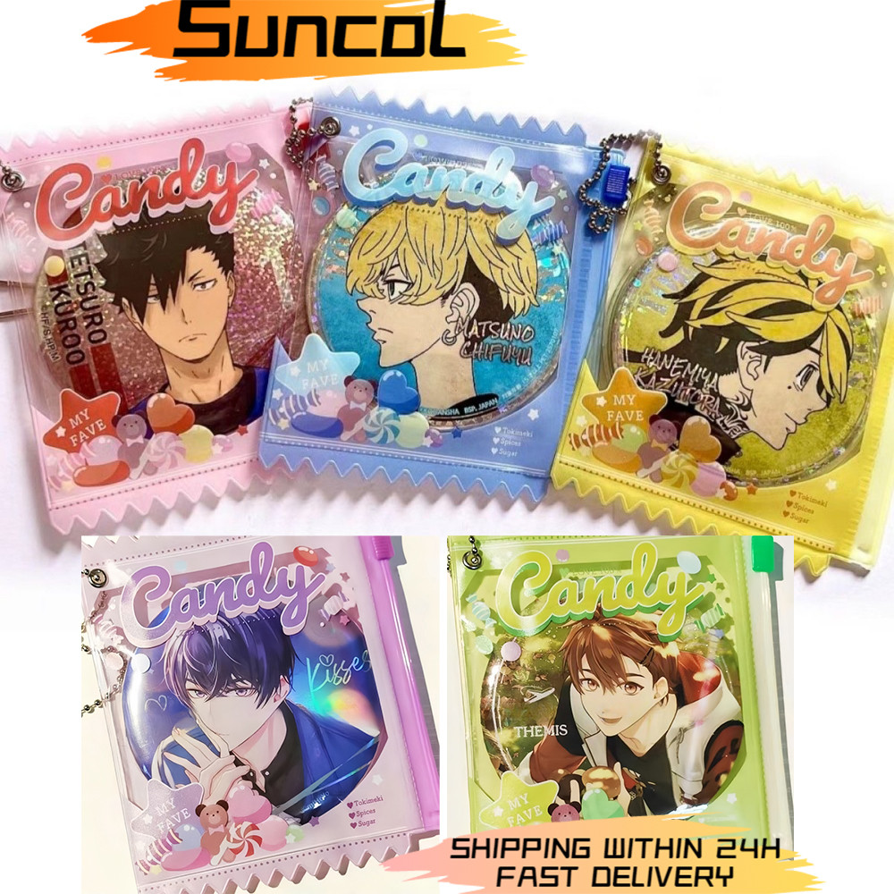 5 Styles PVC Candy Bags Anime Badge Protector Holder for 58/75mm Badges ...