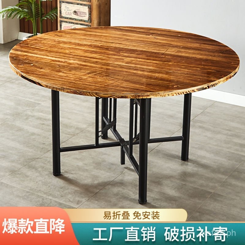 jgzThickened Large round Table Solid Wood Dining Table Household ...