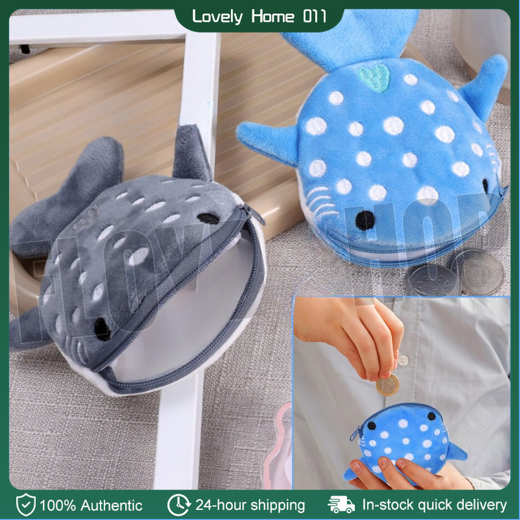 1pc Shark Blue Small Whales Coin Purse, High Capacity Shark Coin Pouch ...