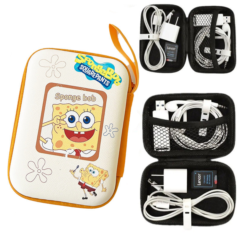 Cute SpongeBob Coin Purse PU Coin Bag Charger Cable Storage Pouch ...