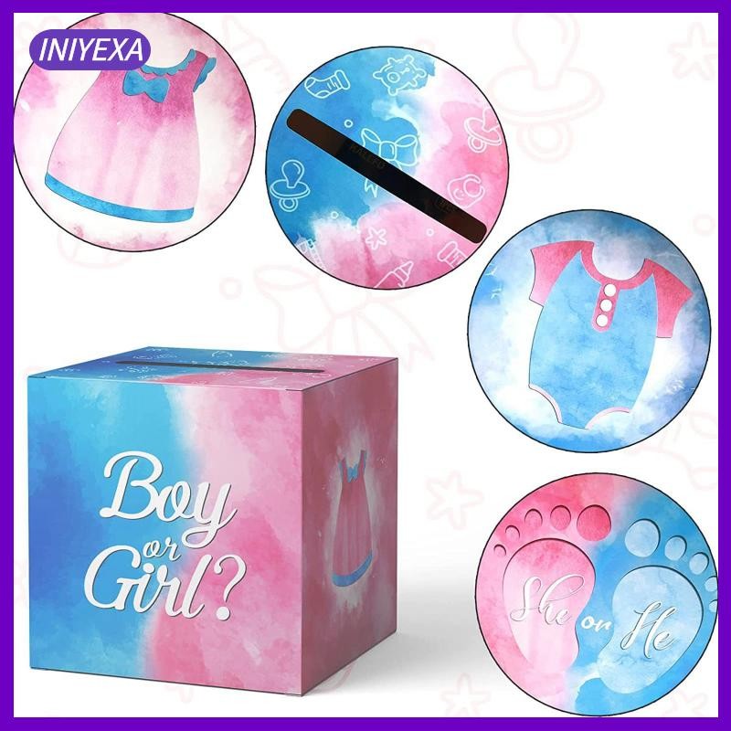 [Iniyexa] Gender Reveal Collection Box Baby Shower Decorations ...