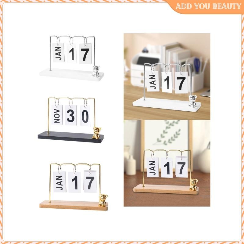 [Wishshopeefhx] Desk Calendar Perpetual Flip Calendar Office Reusable ...