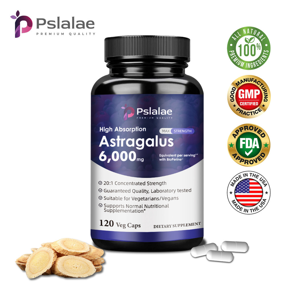 Pslalae Astragalus 6000 mg/Serving, Extract 20:1, Non-GMO & Bioperine ...