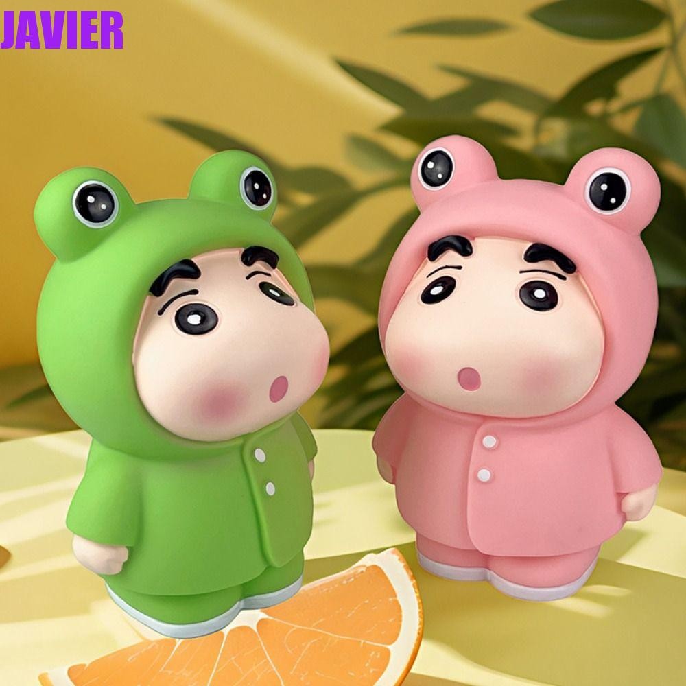 JAVIER Crayon Shin-chan Piggy Bank, Green frog Yellow raccoon Crayon ...