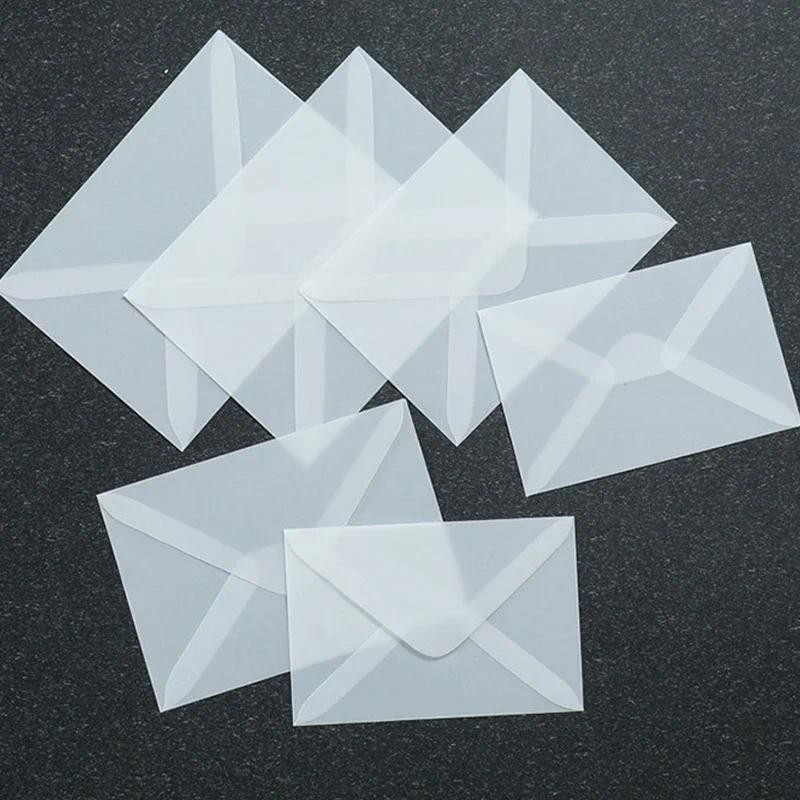10pcs Translucent Envelope for Invitations Postcards Message Card ...