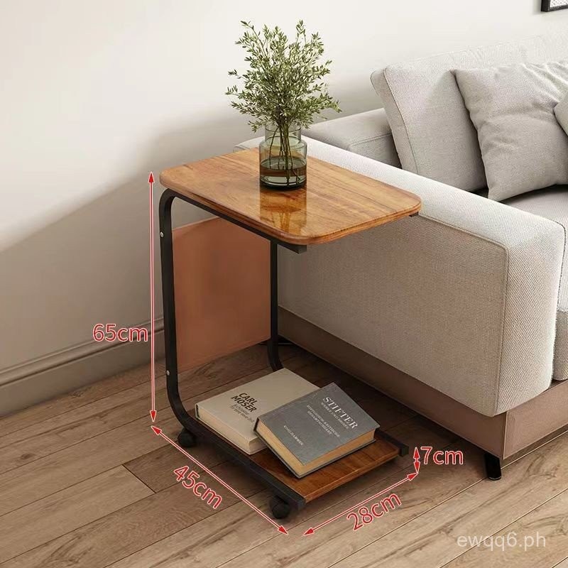 Side Table Mobile Coffee Table Tea Table Mini Corner Table Small Square ...